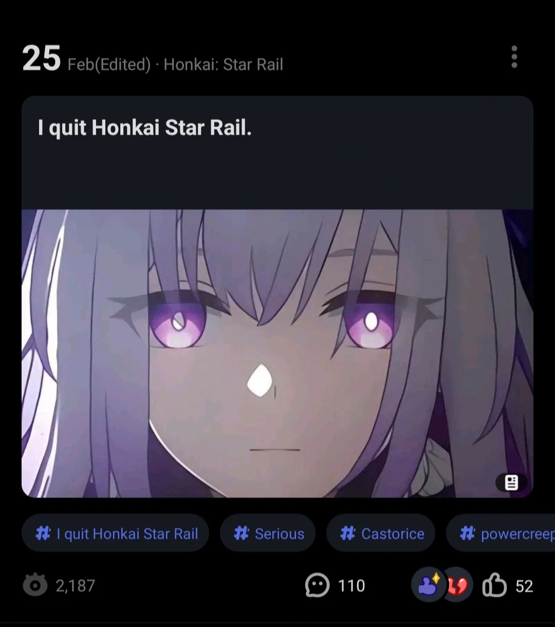 Wowwww thanks for the ban hammer John HoYoverse. Honkai: Star Rail ...