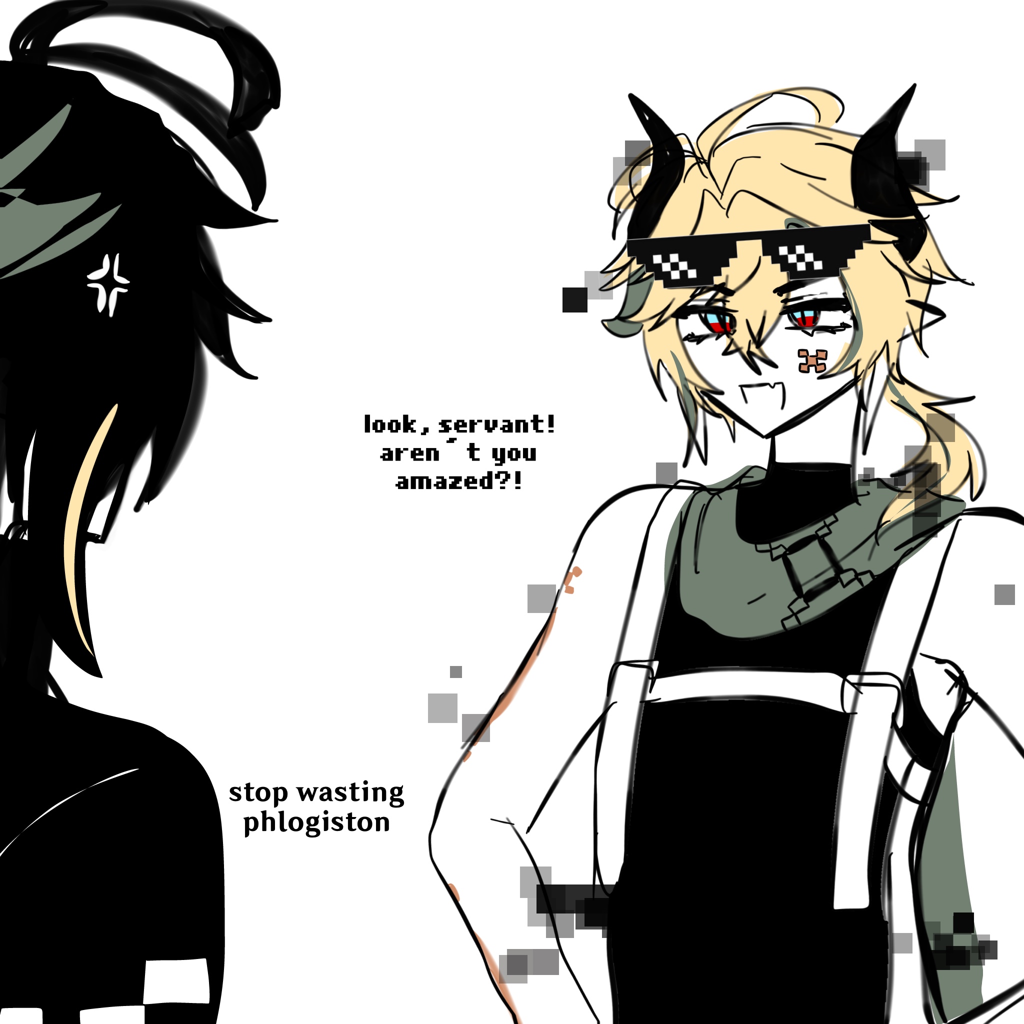 when your saurian can turn into a human(?) + kinich Genshin Impact ...
