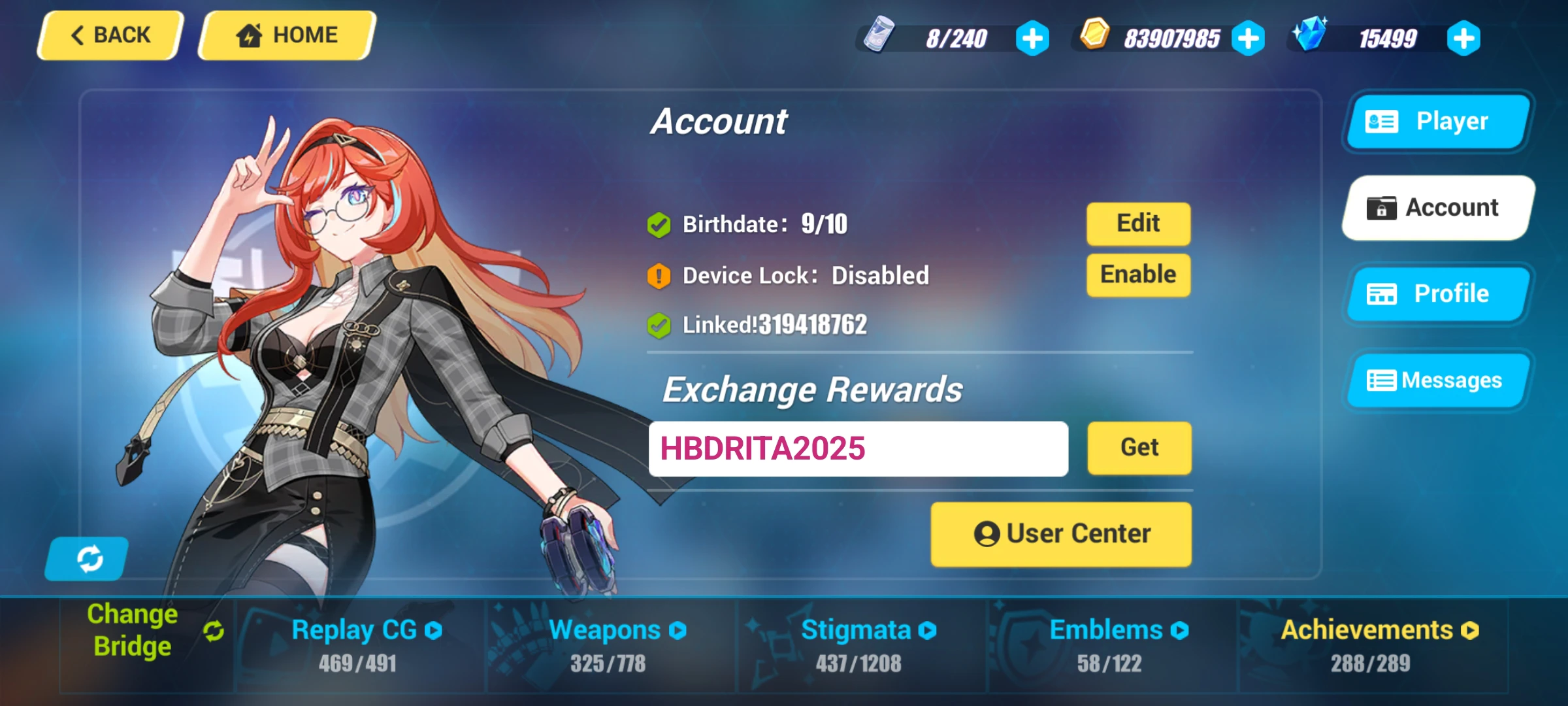 New code from Rita ️ Honkai Impact 3rd | HoYoLAB