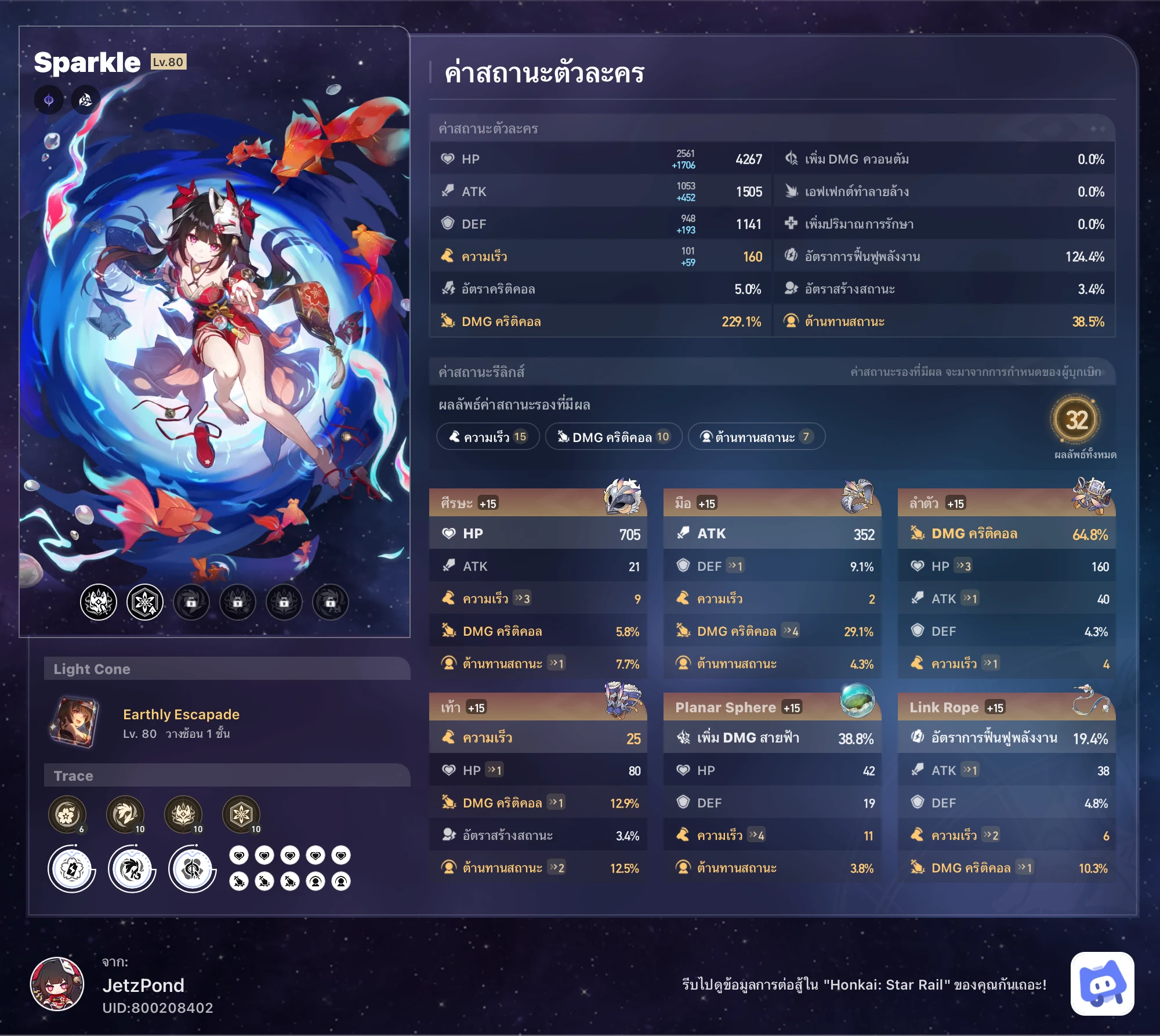 Sparkle my build Honkai: Star Rail | HoYoLAB