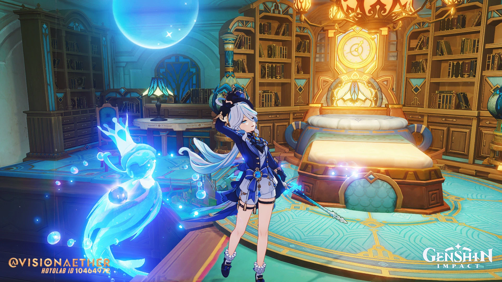 i made FURINA’s BEDROOM💙🩵🤍🫧 Genshin Impact | HoYoLAB