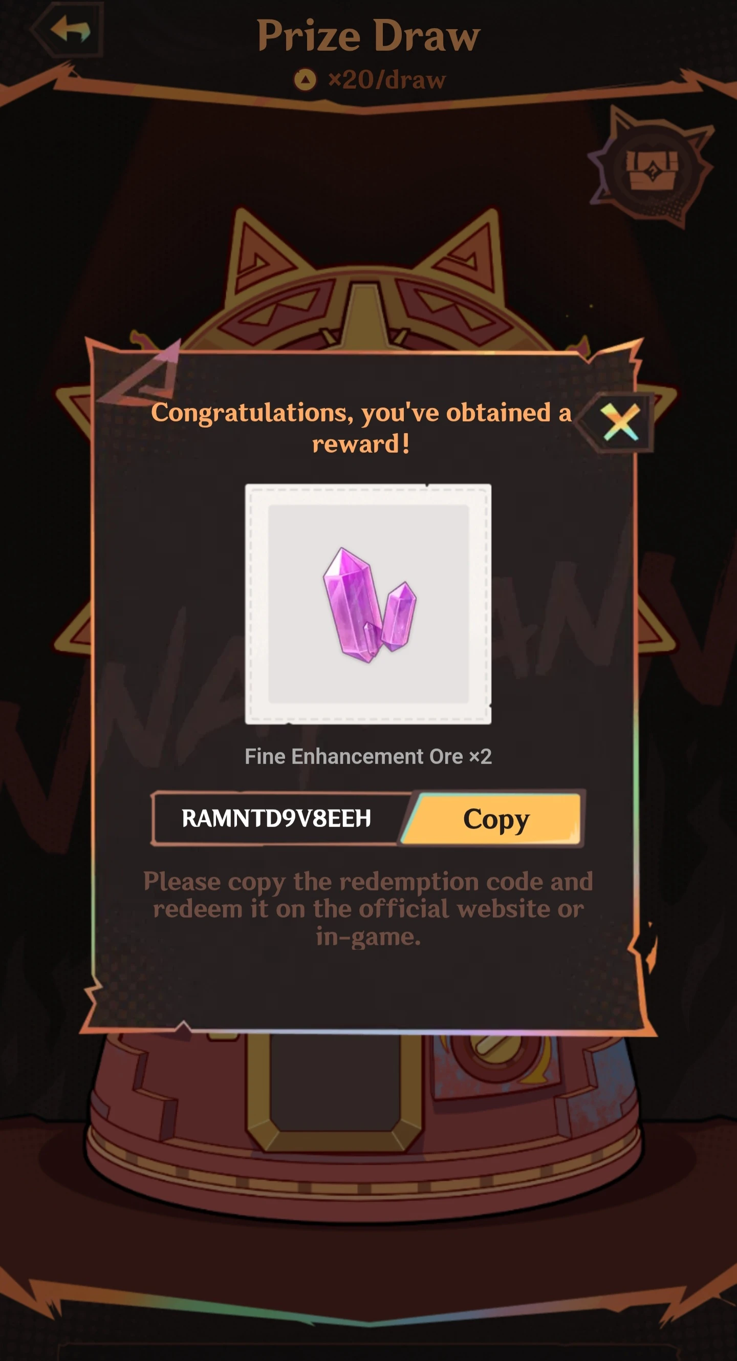 Free Ore code for 1 person. Genshin Impact | HoYoLAB