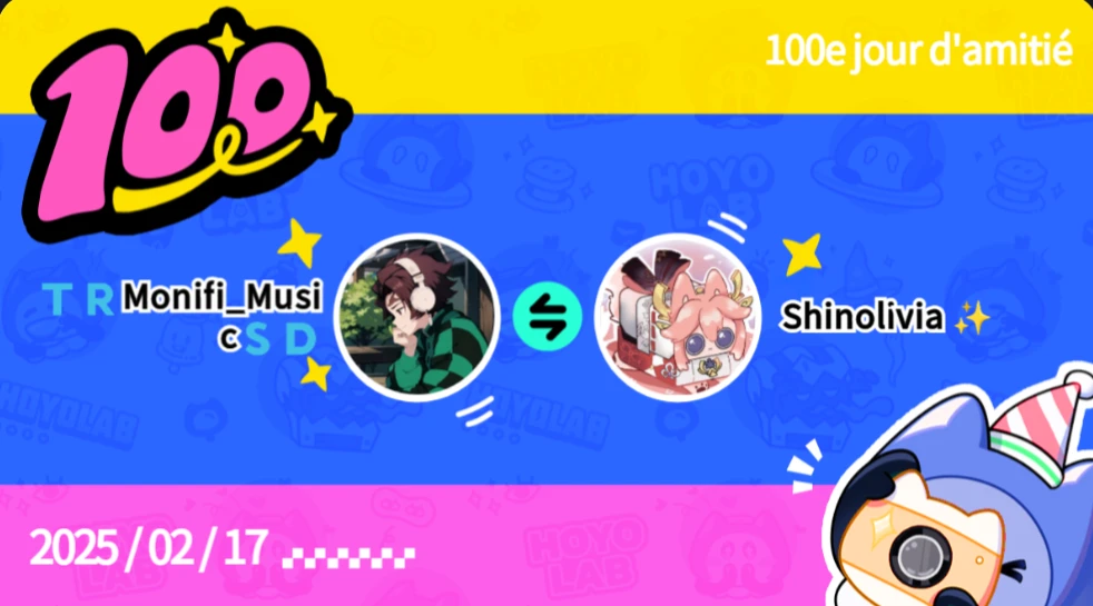 Anniversaires d'amitié sur mon compte secondaire | HoYoLAB