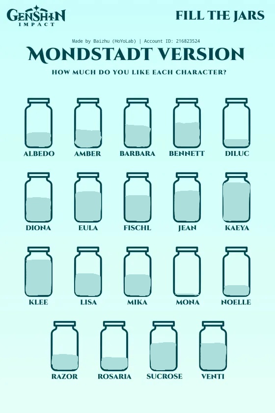 A fill the jars from a template I found Genshin Impact | HoYoLAB