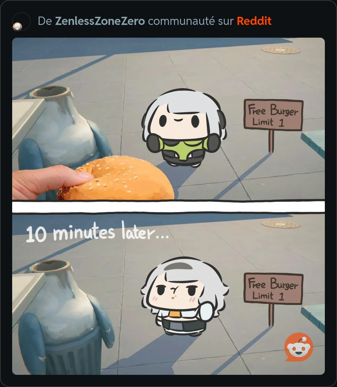 Un burger gratuit par personne... heee Zenless Zone Zero | HoYoLAB