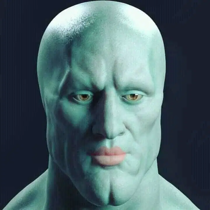 human squidward face