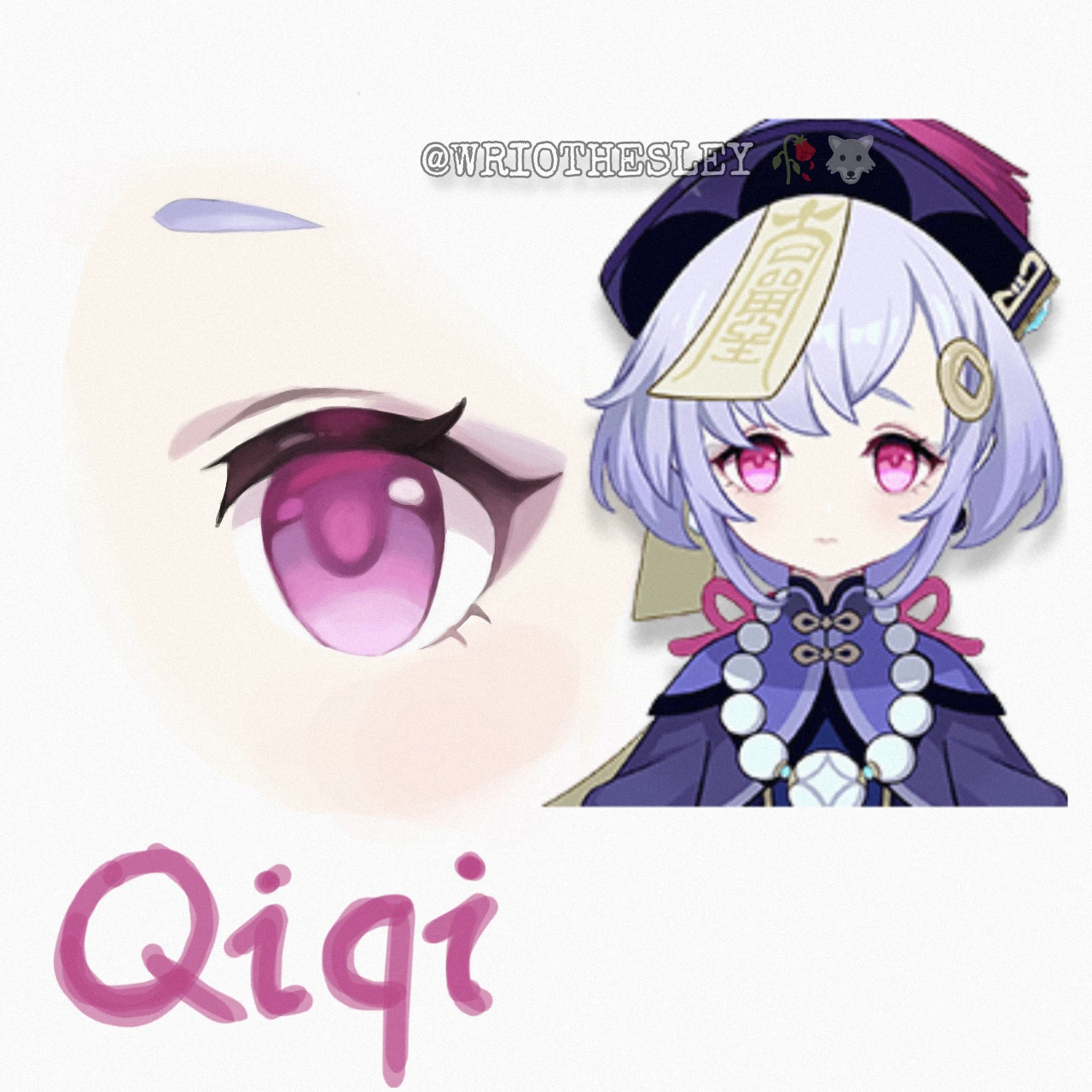 Qiqi eye drawing is finally done! (made by me) 🩷 Genshin Impact | HoYoLAB