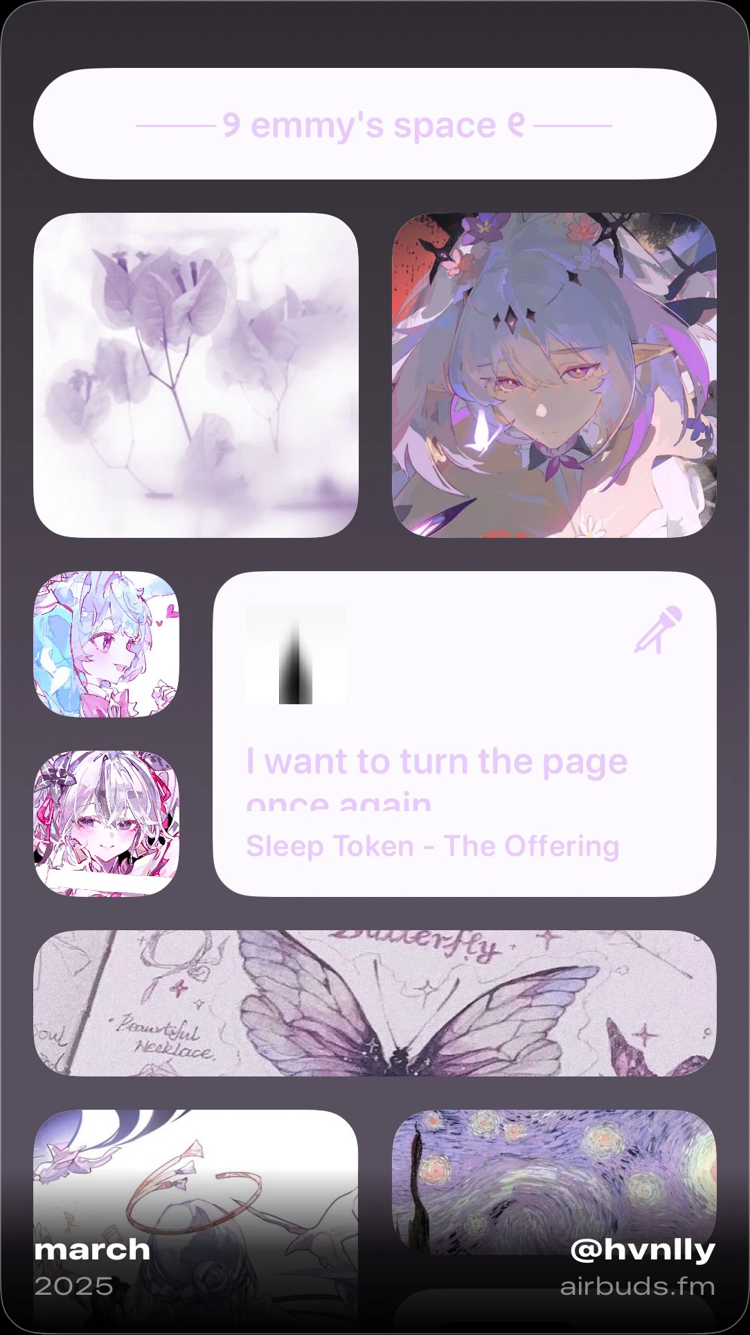my airbuds app space, inspired by castorice 🦋💜 Honkai: Star Rail | HoYoLAB