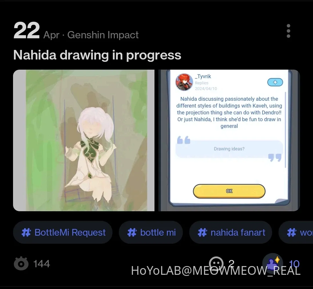 Nahida drawing that I completely forgot about(unfinished) Genshin ...