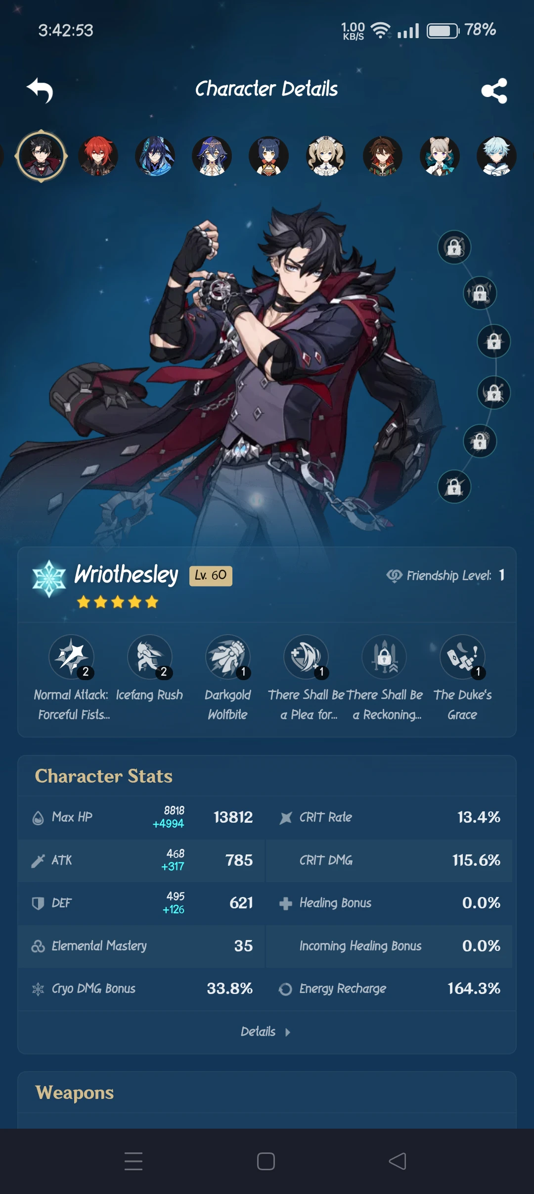 Help Me build Wriothesley Genshin Impact | HoYoLAB