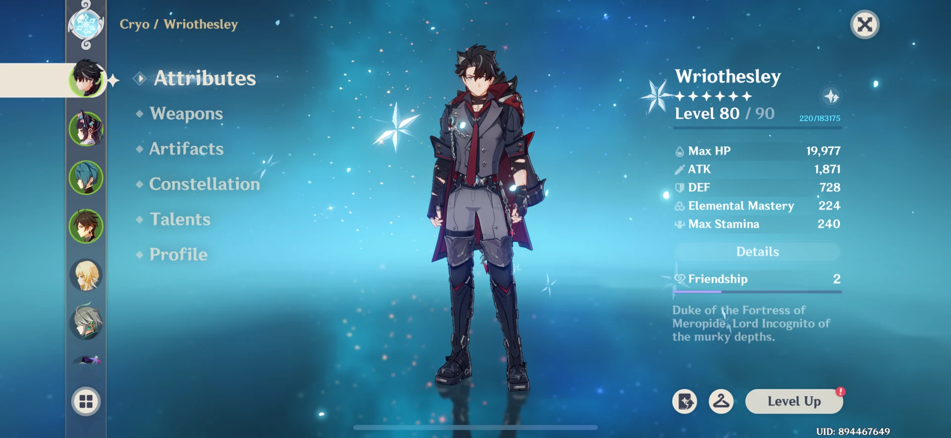 Wriothesley build help Genshin Impact | HoYoLAB