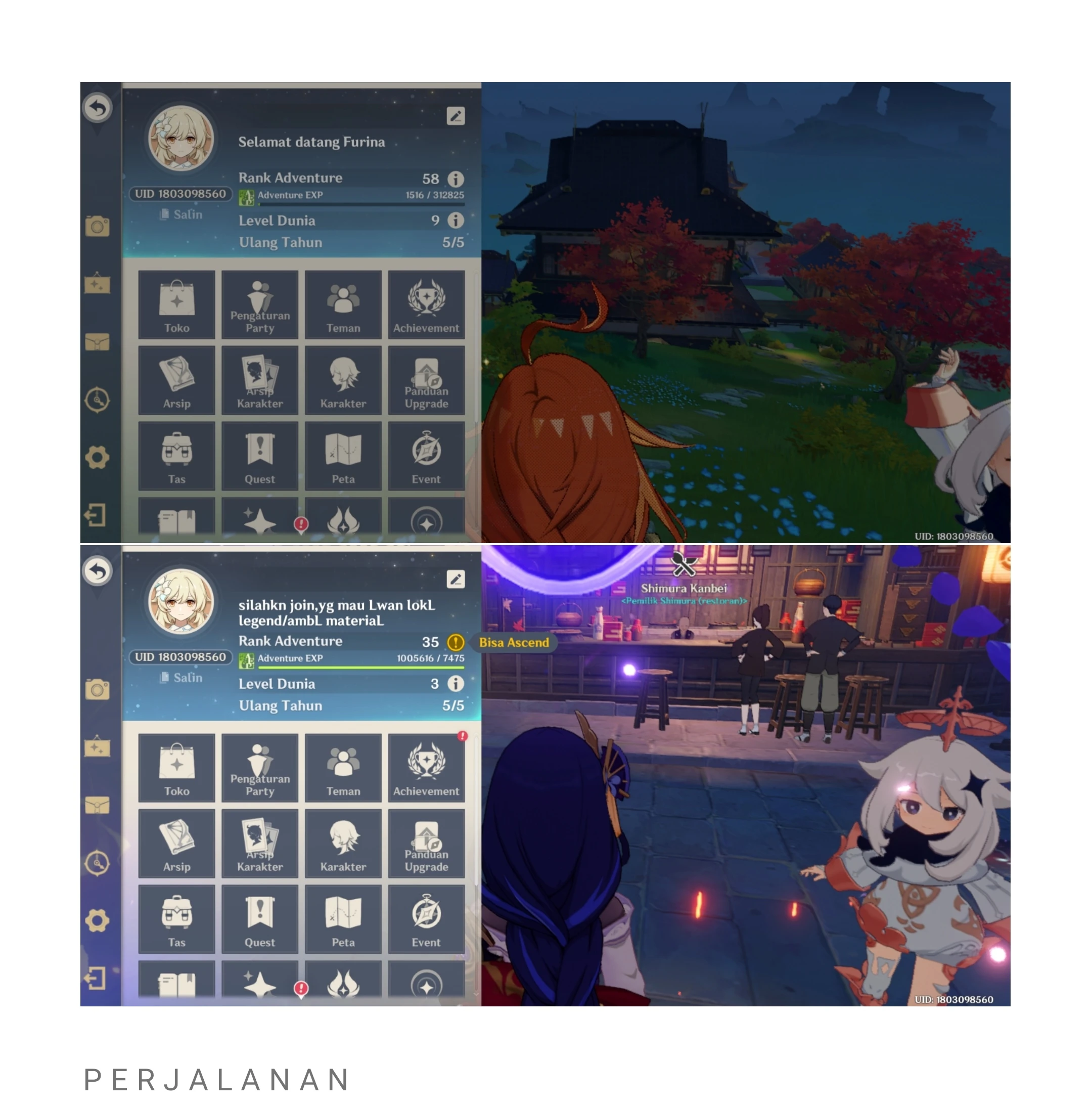 Menuju R.A 60 Genshin Impact | HoYoLAB