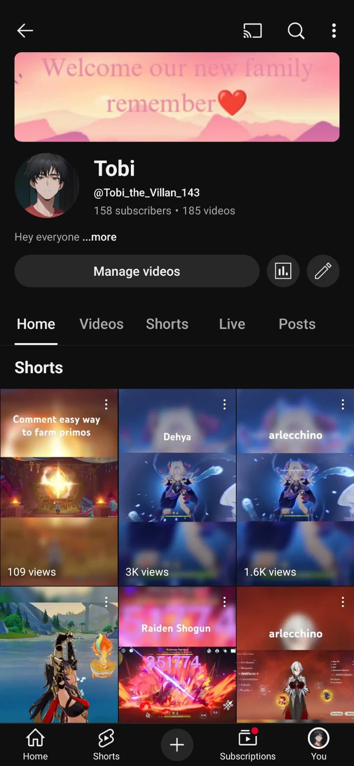 Anyone subscribe my channel @tobi_the_villan_143 Genshin Impact | HoYoLAB