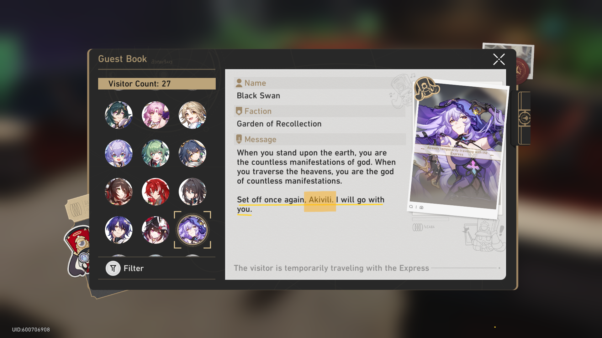 our trailblazer is akivili confirmed bruh Honkai: Star Rail | HoYoLAB