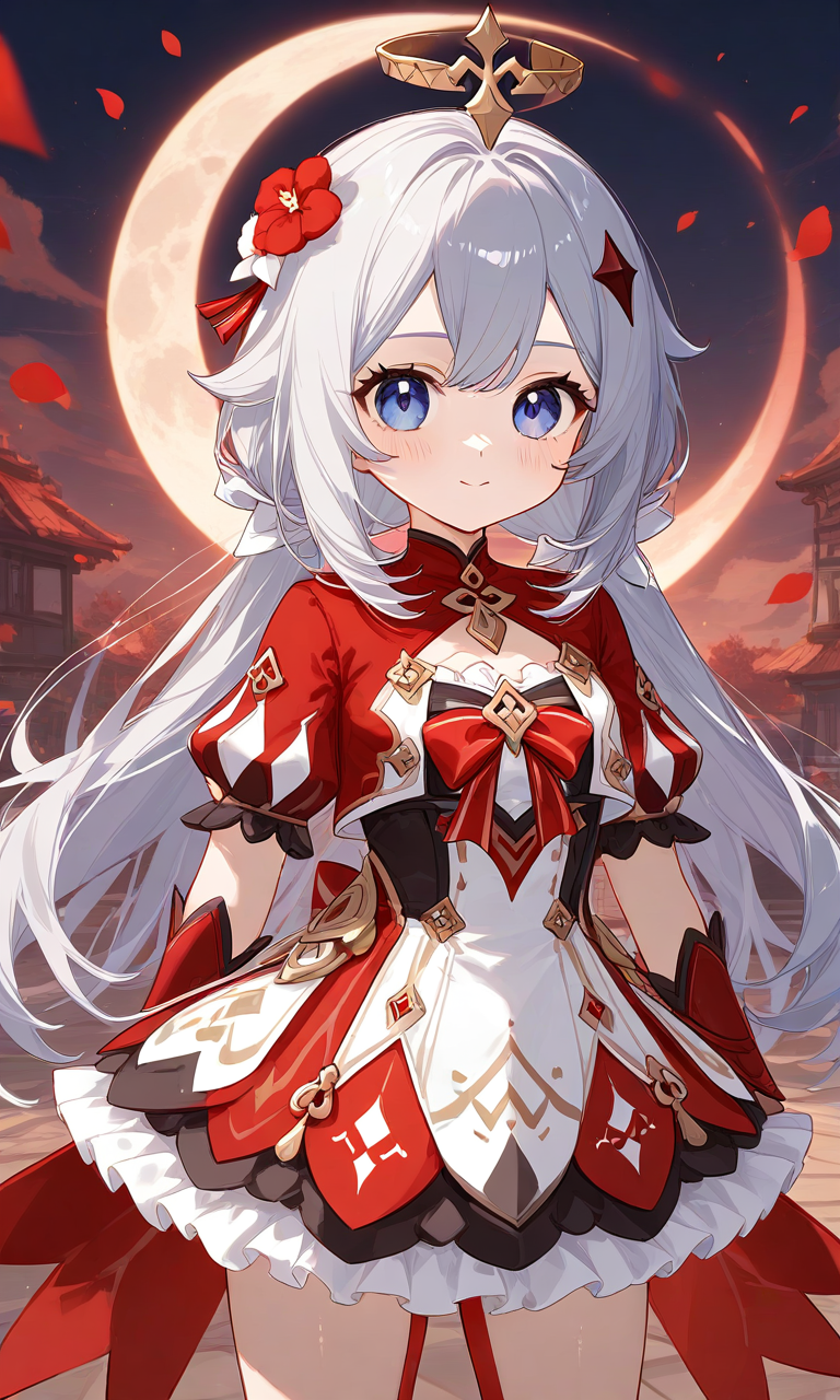 Paimon "Crimson Moonlight Grace." Outfit Genshin Impact | HoYoLAB