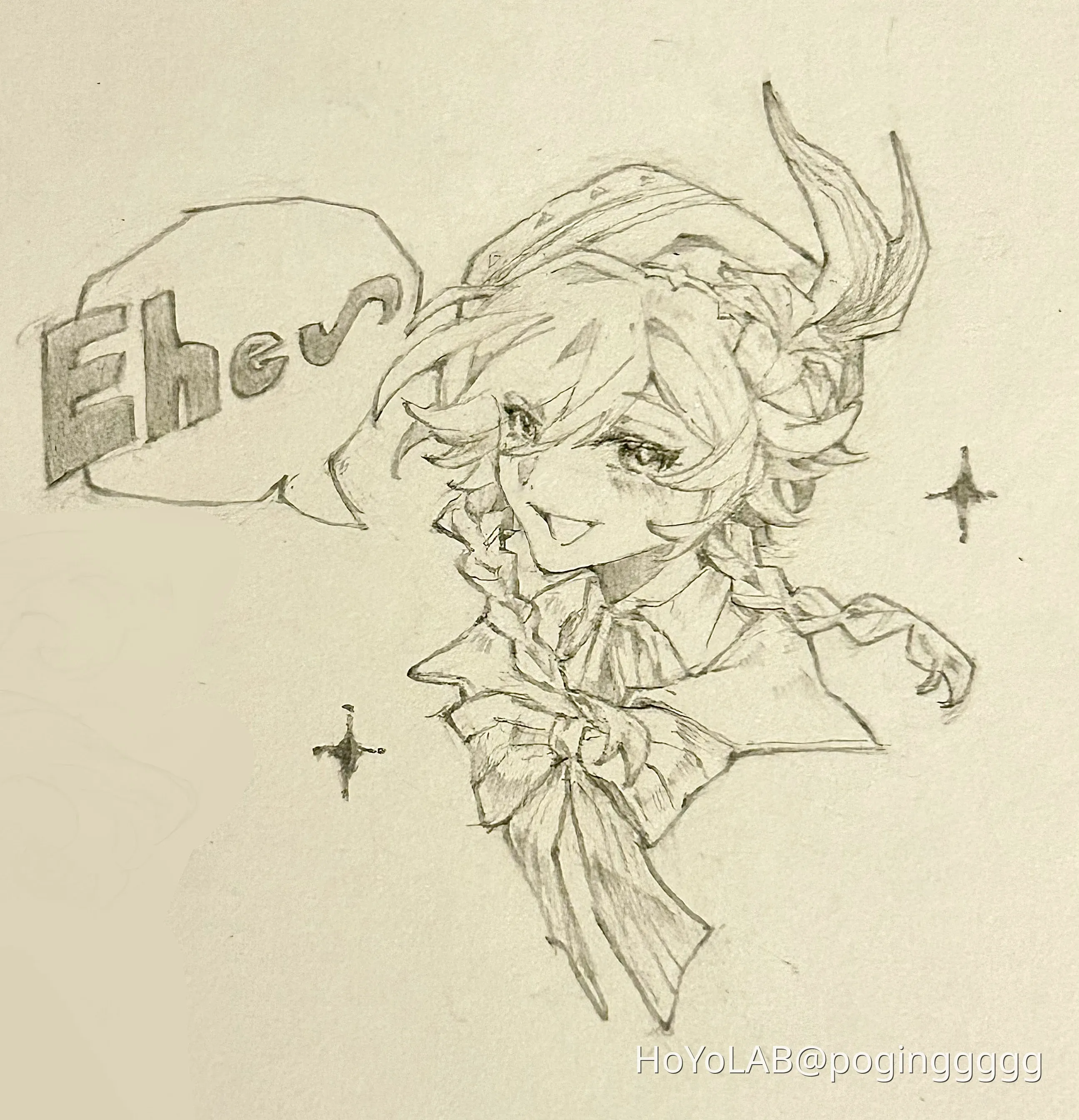 Followed a tutorial about how to draw venti from xhs Genshin Impact ...