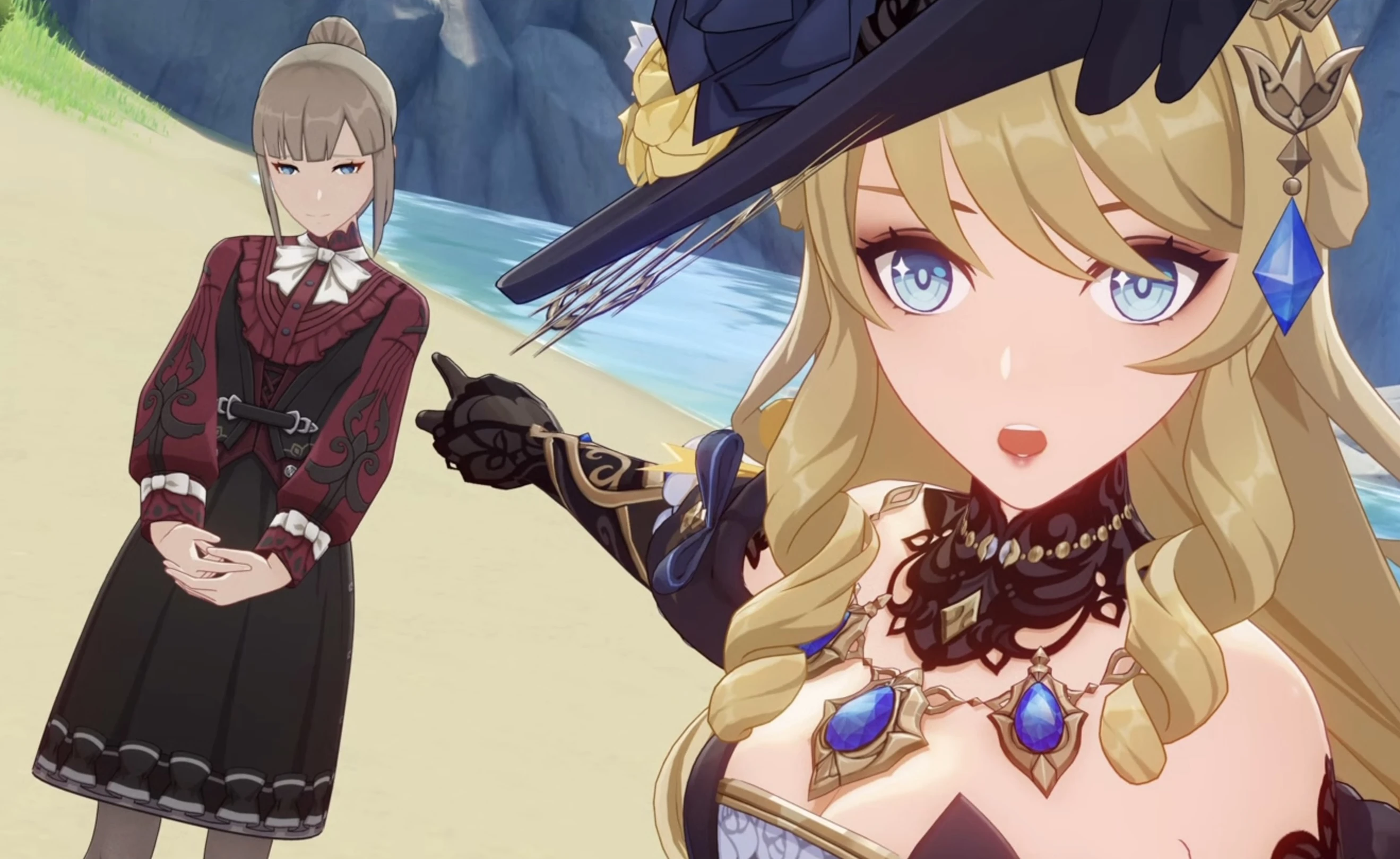 Navia doing the wojak pose Genshin Impact | HoYoLAB