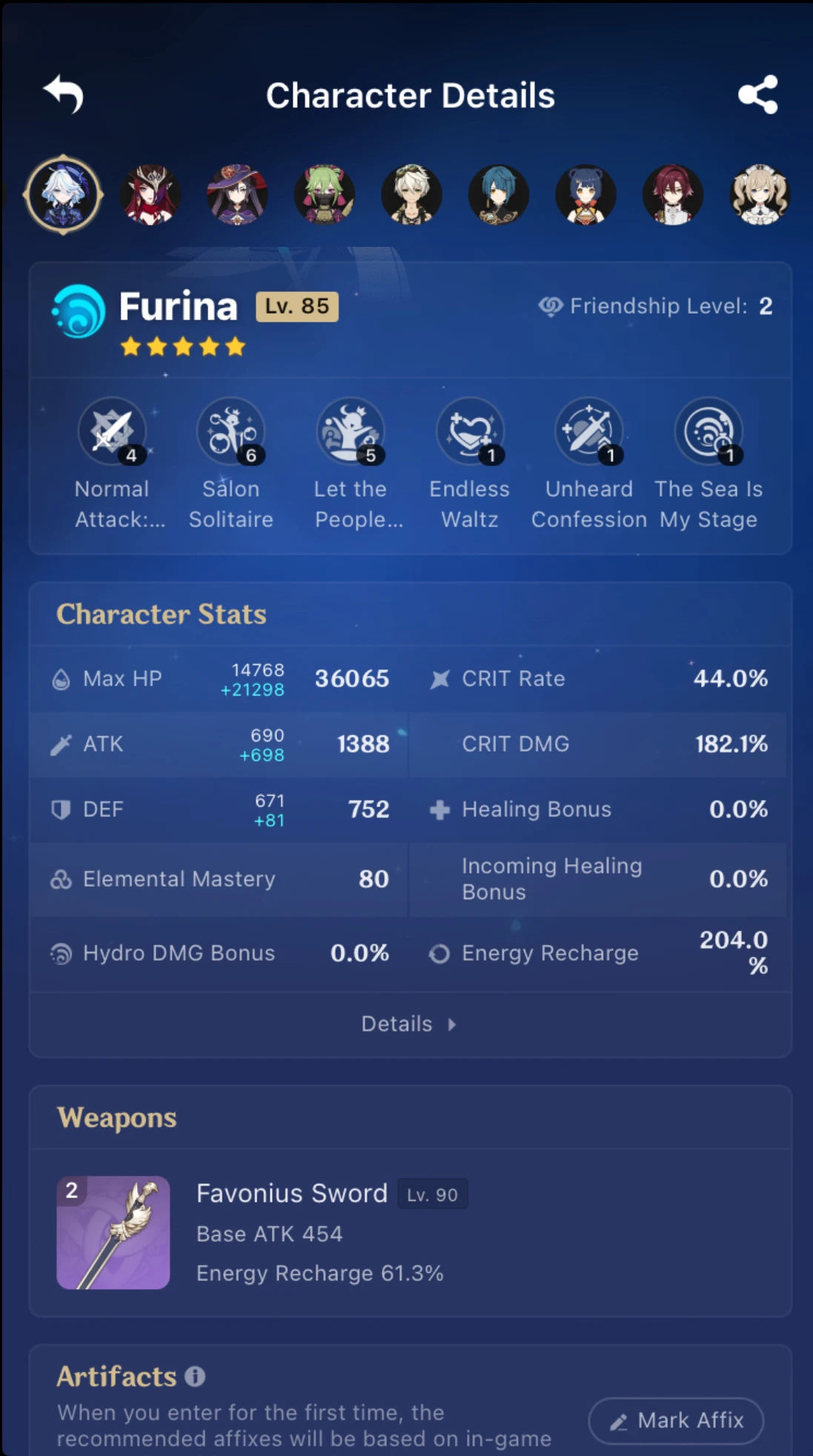 My furina build day 3 Genshin Impact | HoYoLAB