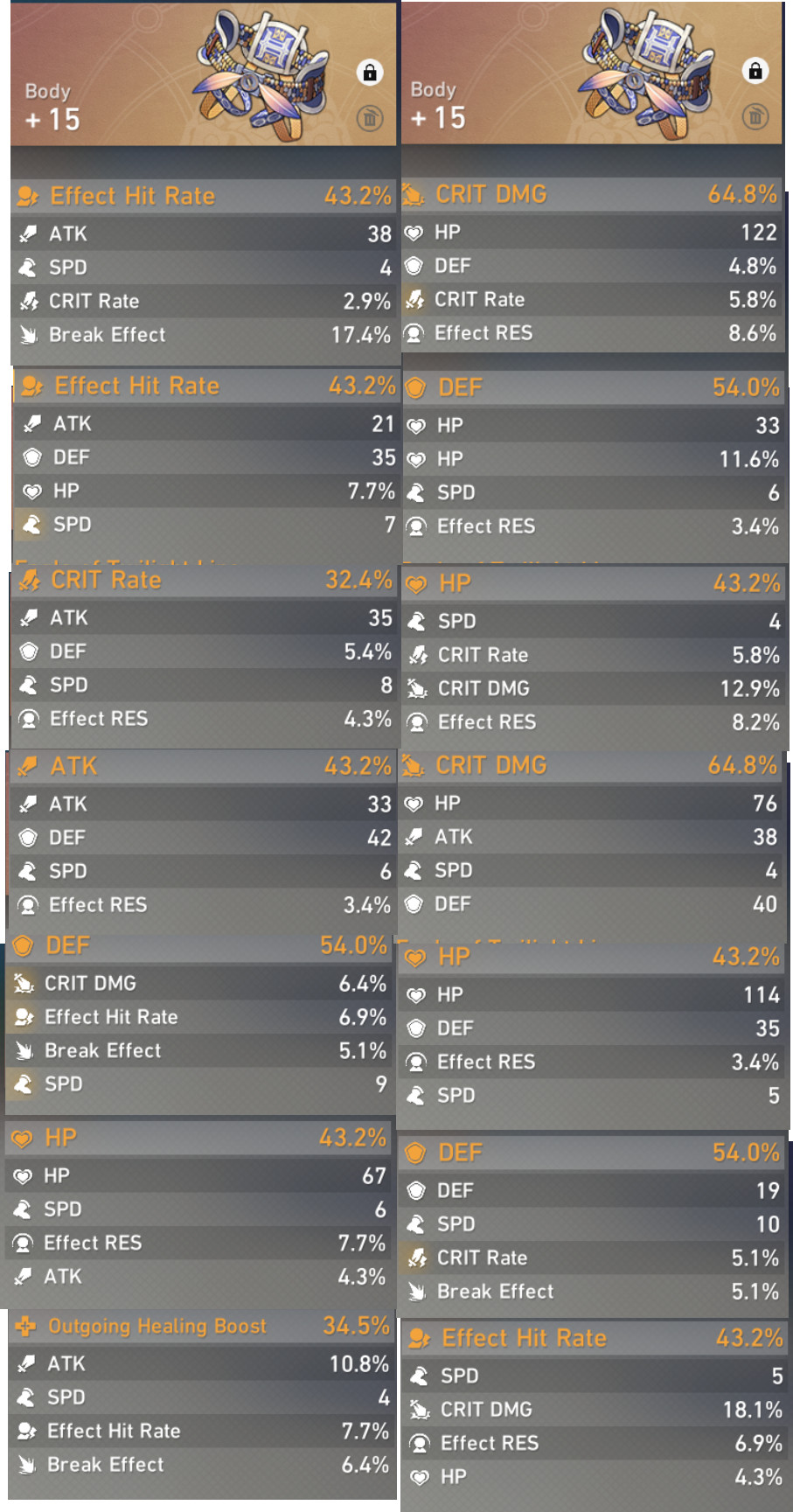 Wind Set crafting - What I got after spending ~25k relic fragments ...