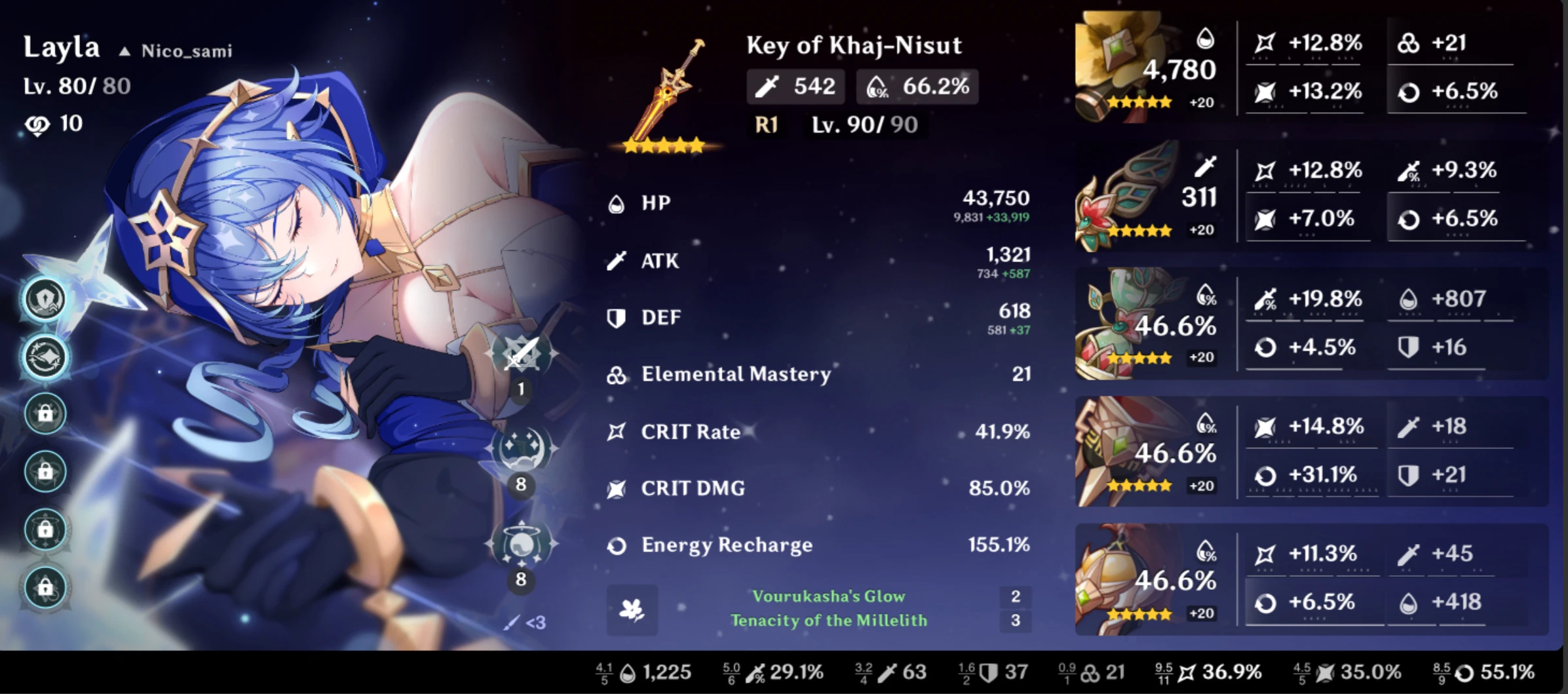 My Level 80 Layla Build💙🩵💙 Genshin Impact | HoYoLAB