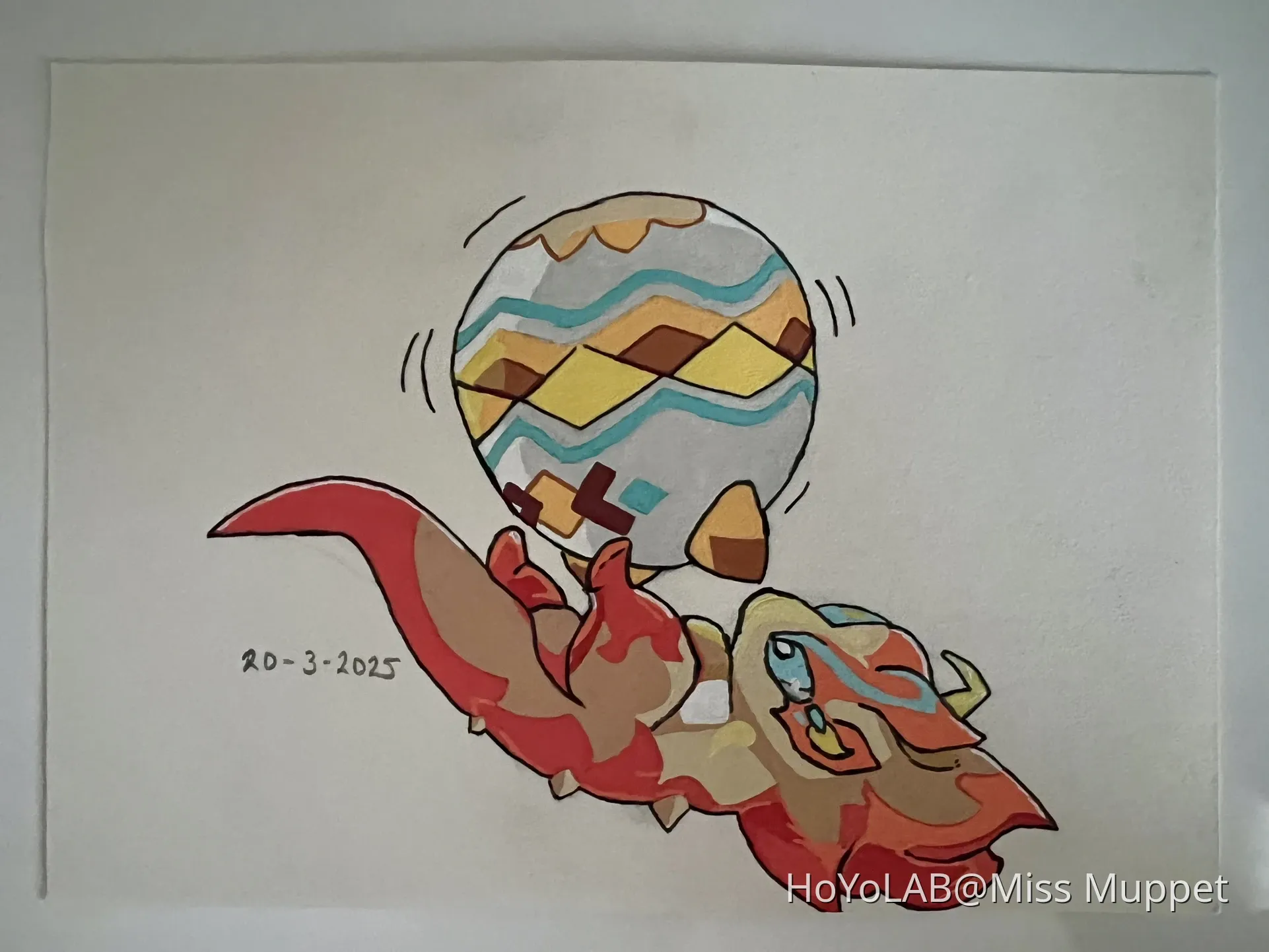 Finished my second drawing of my Firstborn Firesprite Genshin Impact ...