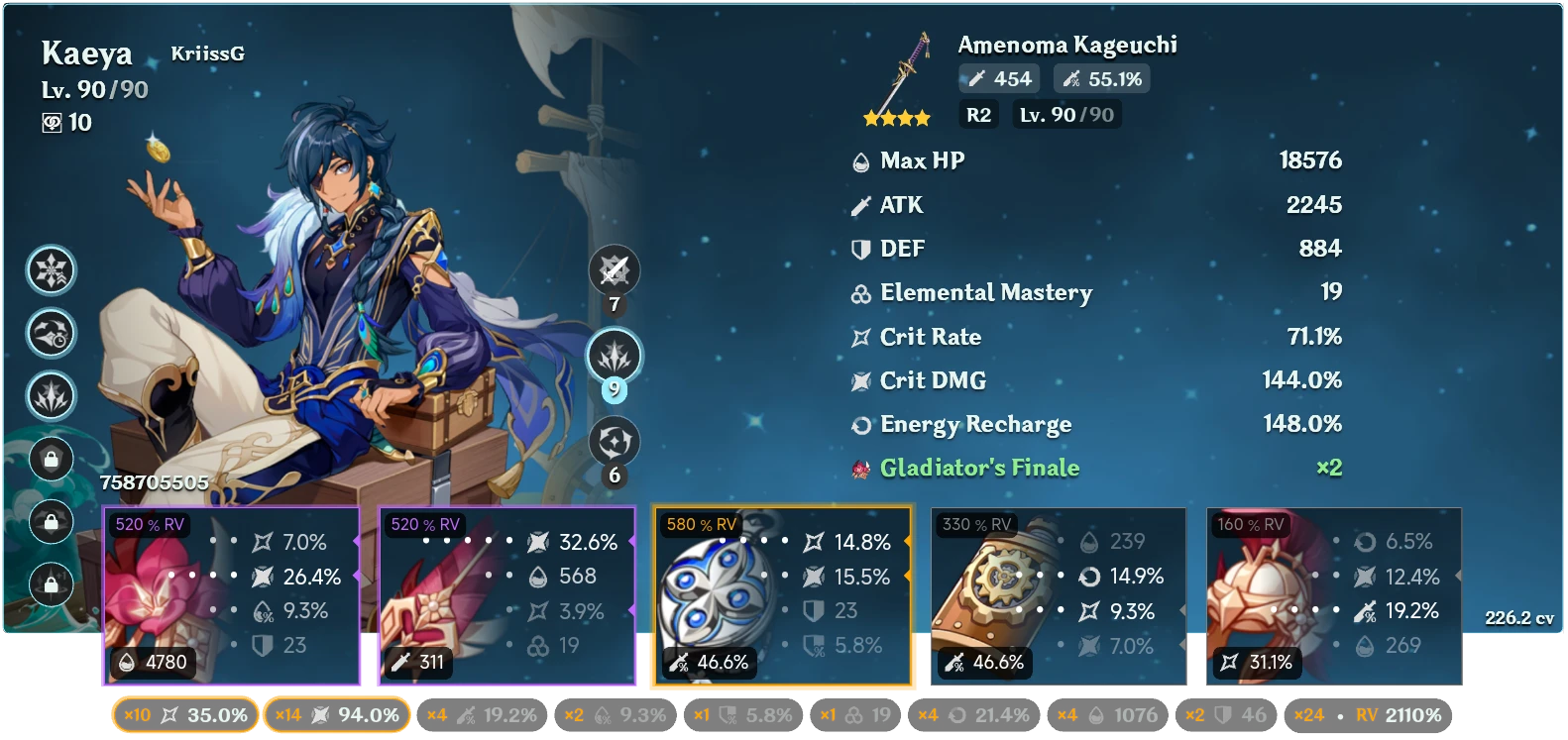 Is my Kaeya good? 👉👈 //edit: fixed set issue// Genshin Impact | HoYoLAB