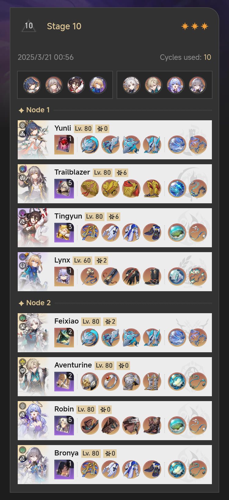 goofy ahh team lineup for moc 10🤓👍🔥 Honkai: Star Rail | HoYoLAB