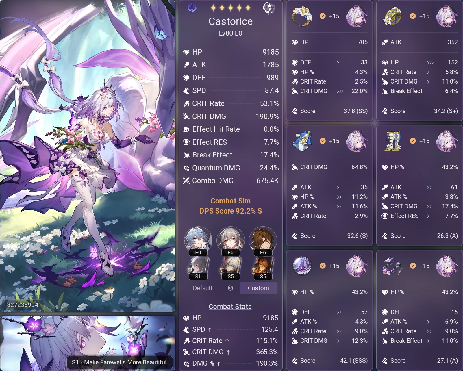 Updated pre farm Castorice Honkai: Star Rail | HoYoLAB
