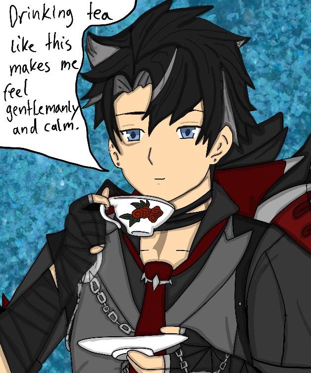 Wriothesley drinking tea Genshin Impact | HoYoLAB