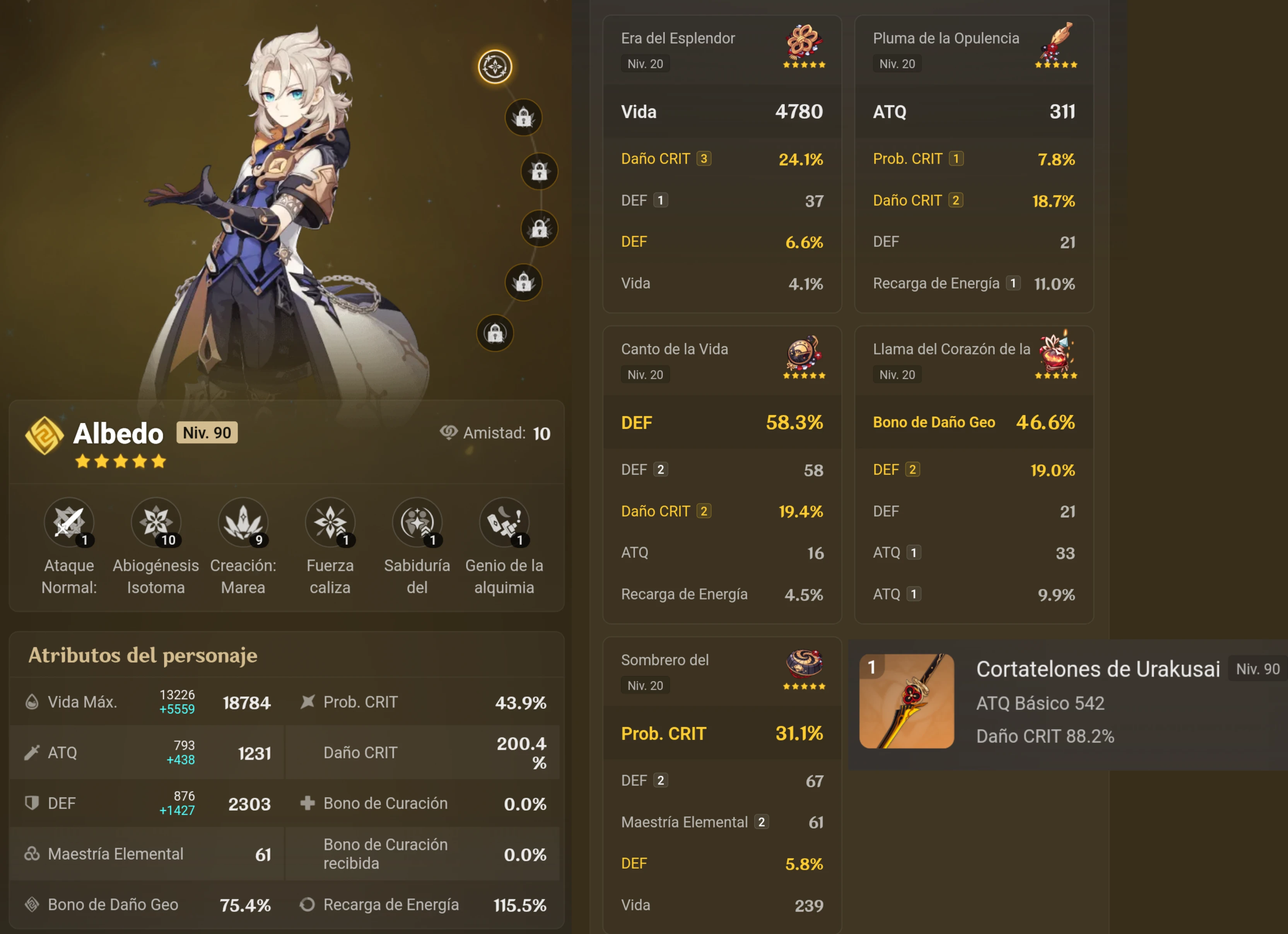 ALBEDO build pura defensa Genshin Impact | HoYoLAB