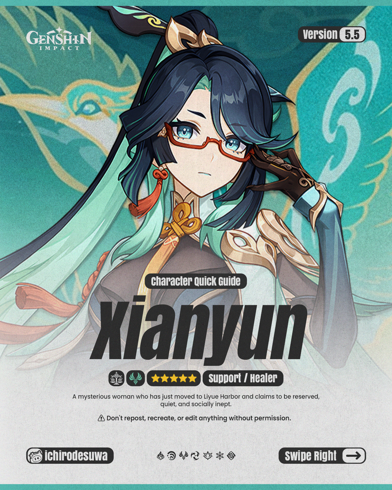 Xianyun Build Guide (Support/Healer) — Infographic v5.5 Genshin Impact ...