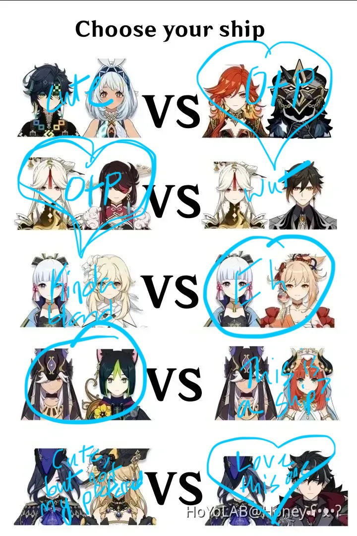 Choosing Genshin Ships ️🖤 Genshin Impact | HoYoLAB