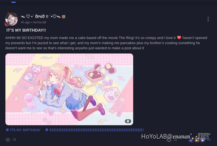 HAPPY BDAY TO THIS GIRL RN | HoYoLAB