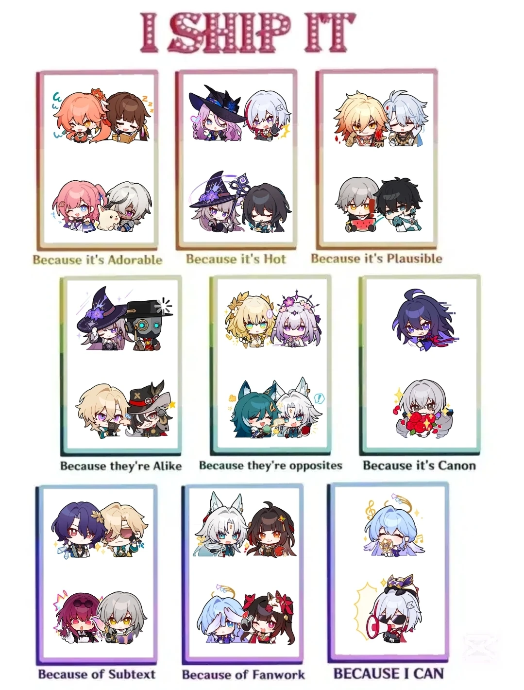 I ship it & I don't ship it - HSR edition (see desc. for explanations! 💕) Honkai: Star Rail ...