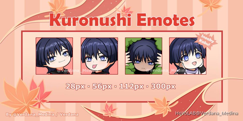 Kuronushi emotes (dark mode kabukimono) Genshin Impact | HoYoLAB