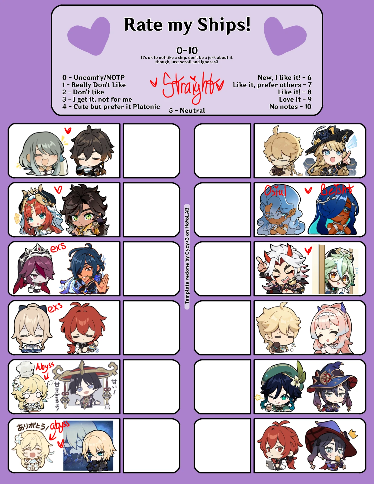 Rate My Ships third try Genshin Impact | HoYoLAB