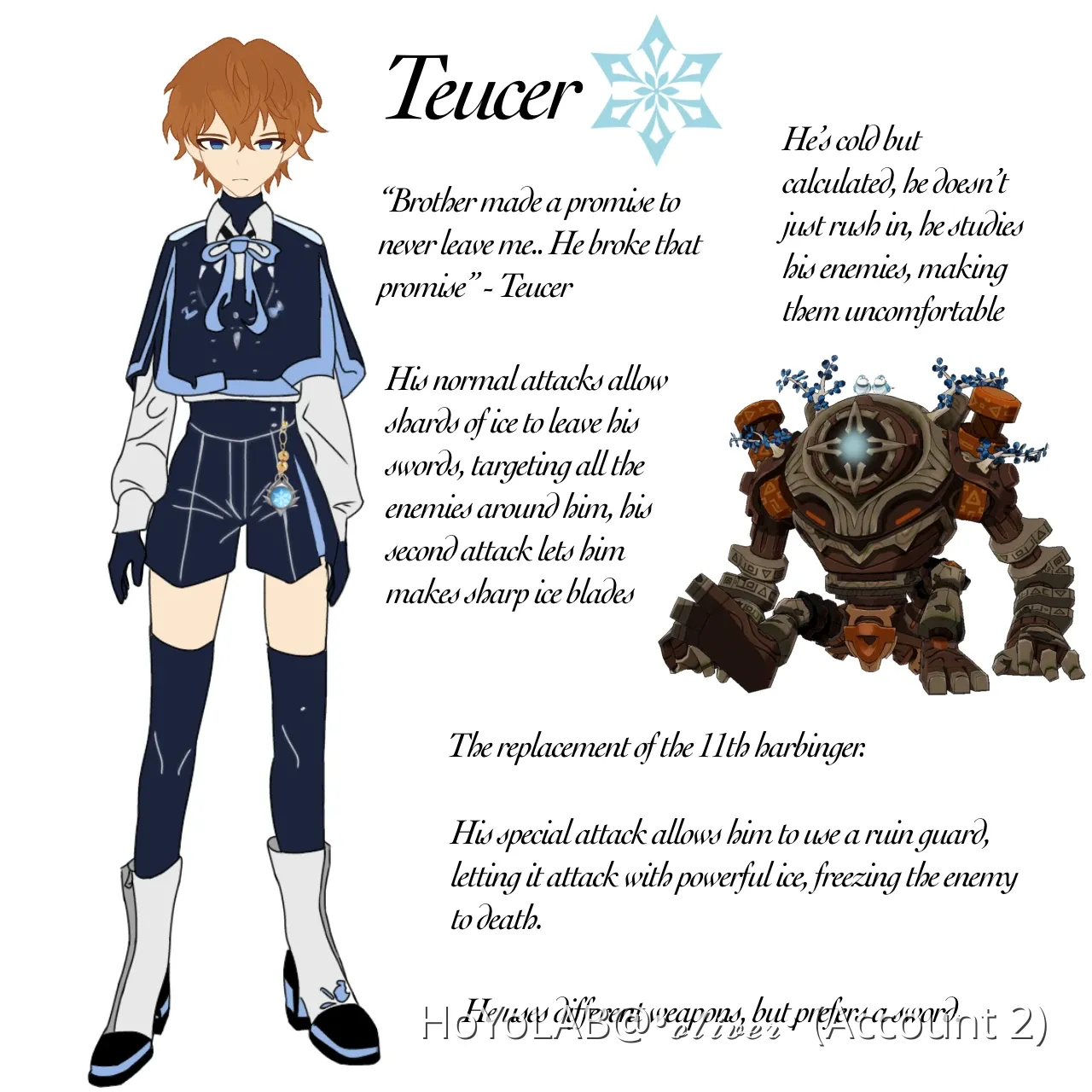 Fatui Teucer Au (My art style) Genshin Impact | HoYoLAB