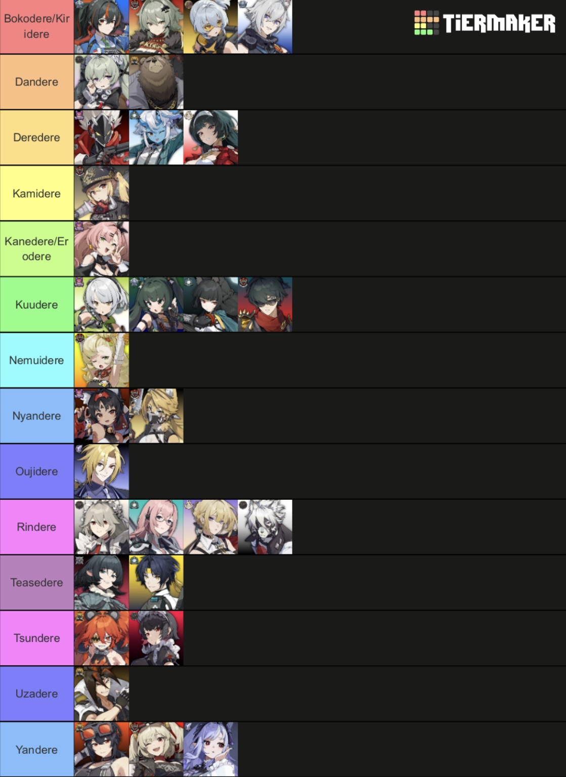 ZZZ -dere Character List! ️ Zenless Zone Zero | HoYoLAB