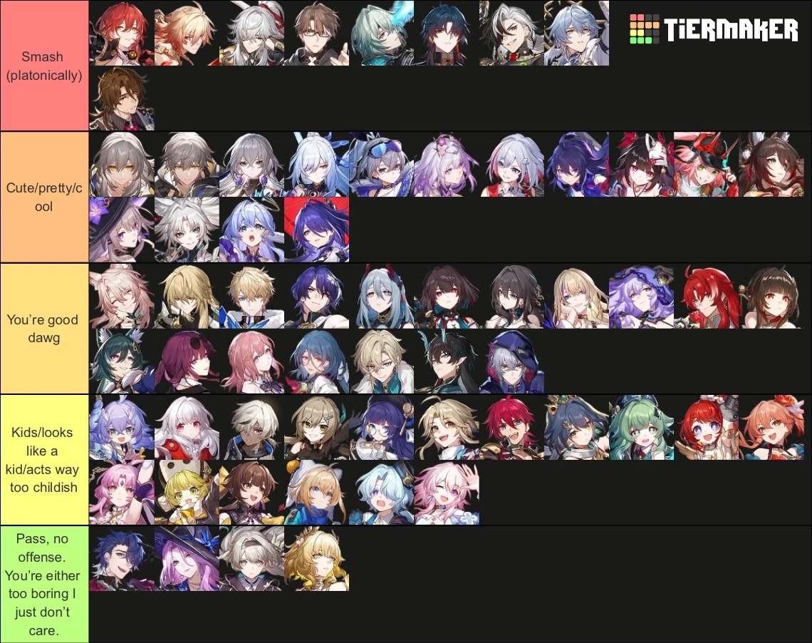 Smash or Pass but I'm aro/Ace HSR edition Honkai: Star Rail | HoYoLAB