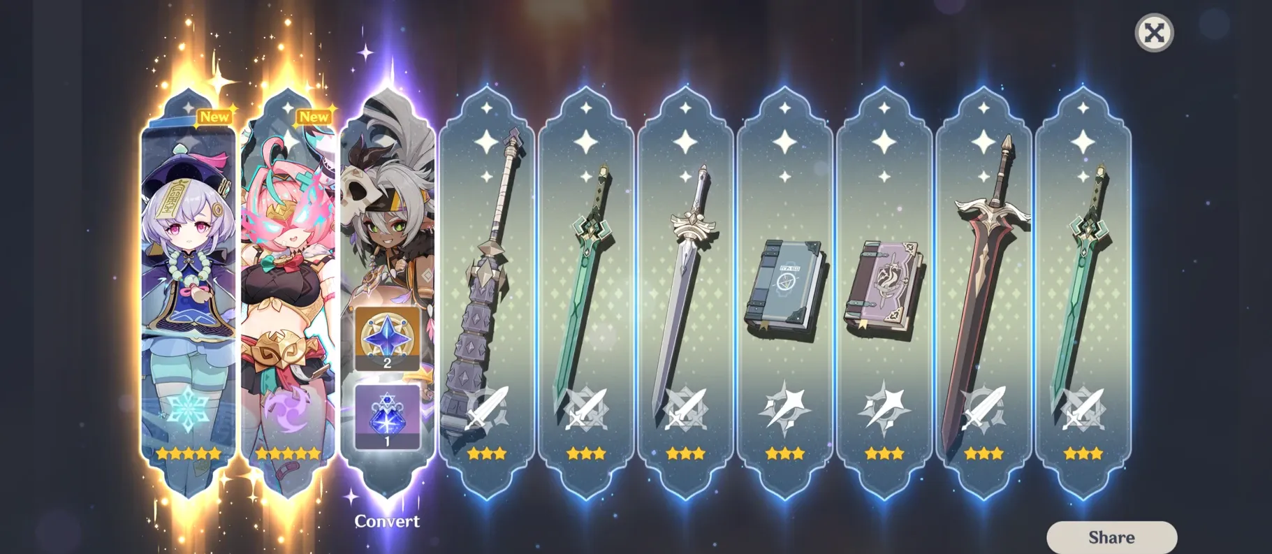 got my first qiqi after avoiding her for so long😔 but also first double 5 star yay 💘 Genshin ...