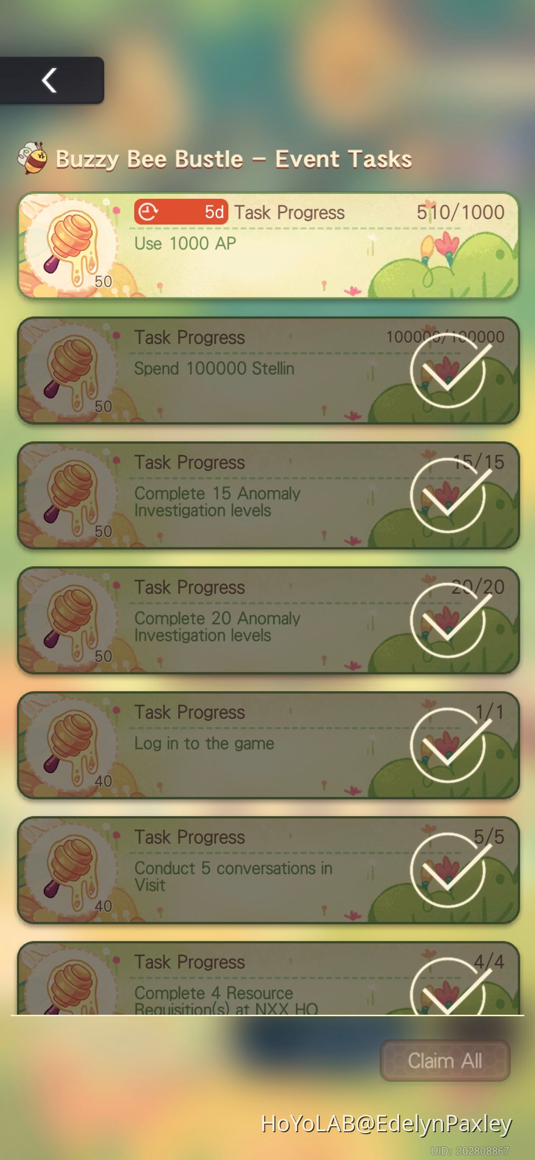 Buzzy Bee Bustle Tears of Themis | HoYoLAB