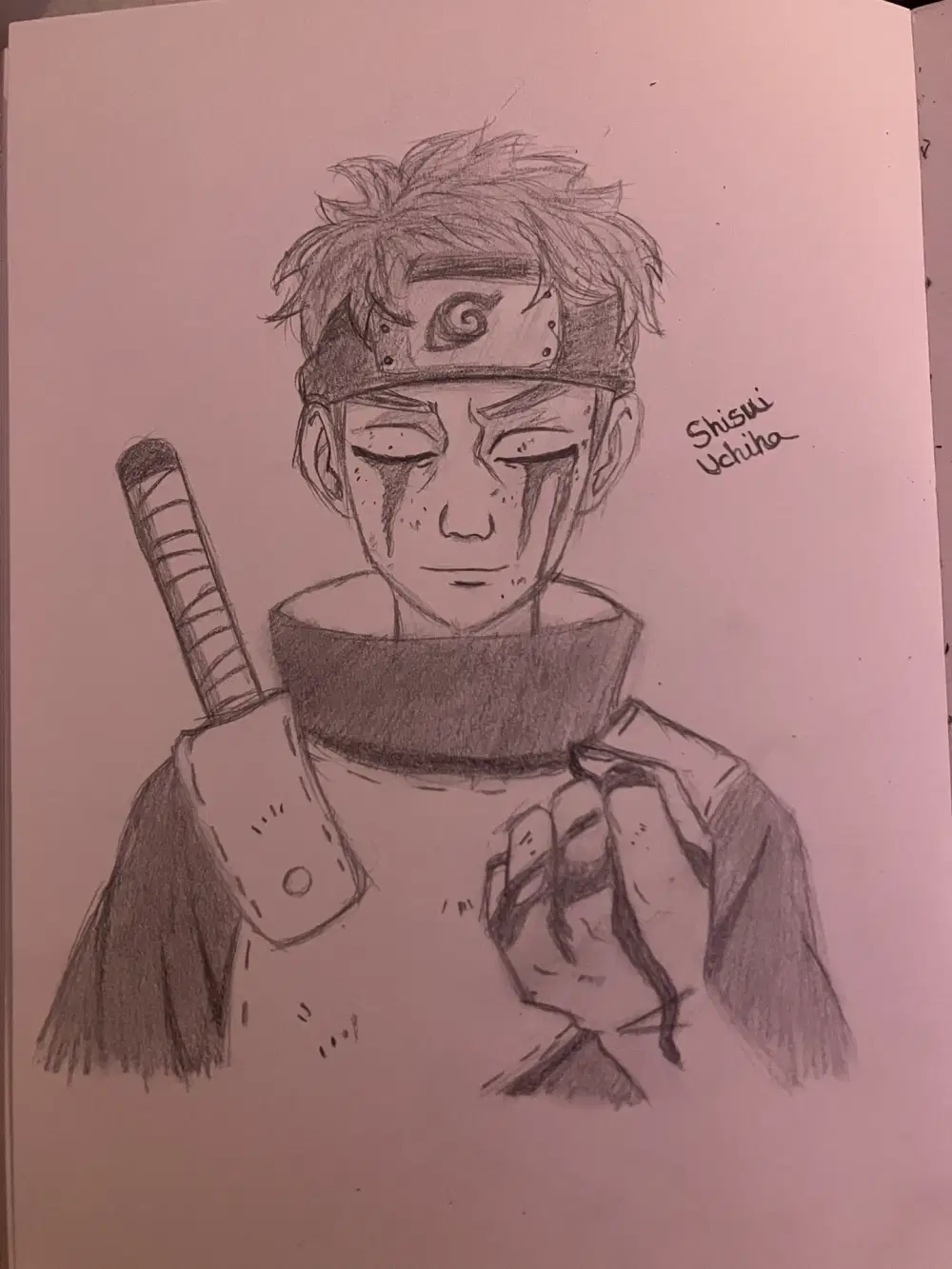 shisui uchiha drawing with pencil
