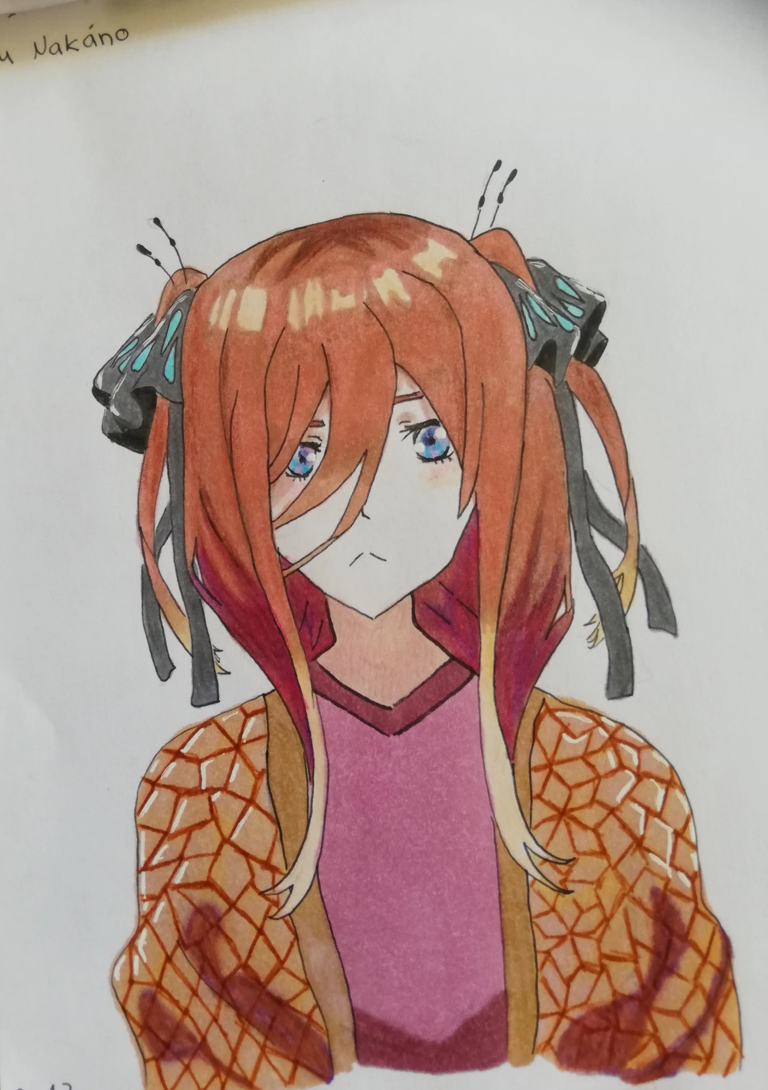 Anime drawing (28/?): Miku Nakano from The Quintessential Quintuplets ...
