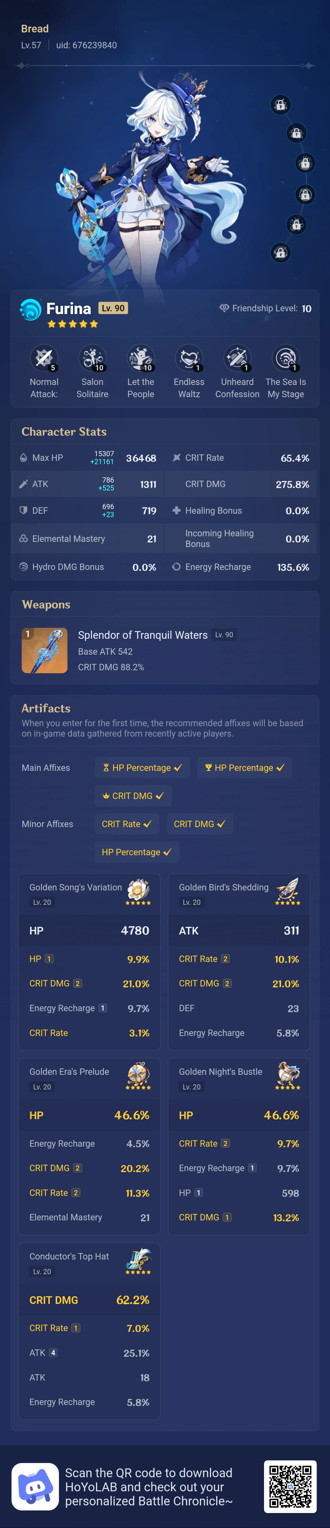 rate my f2p Furina build? ;-; Genshin Impact | HoYoLAB