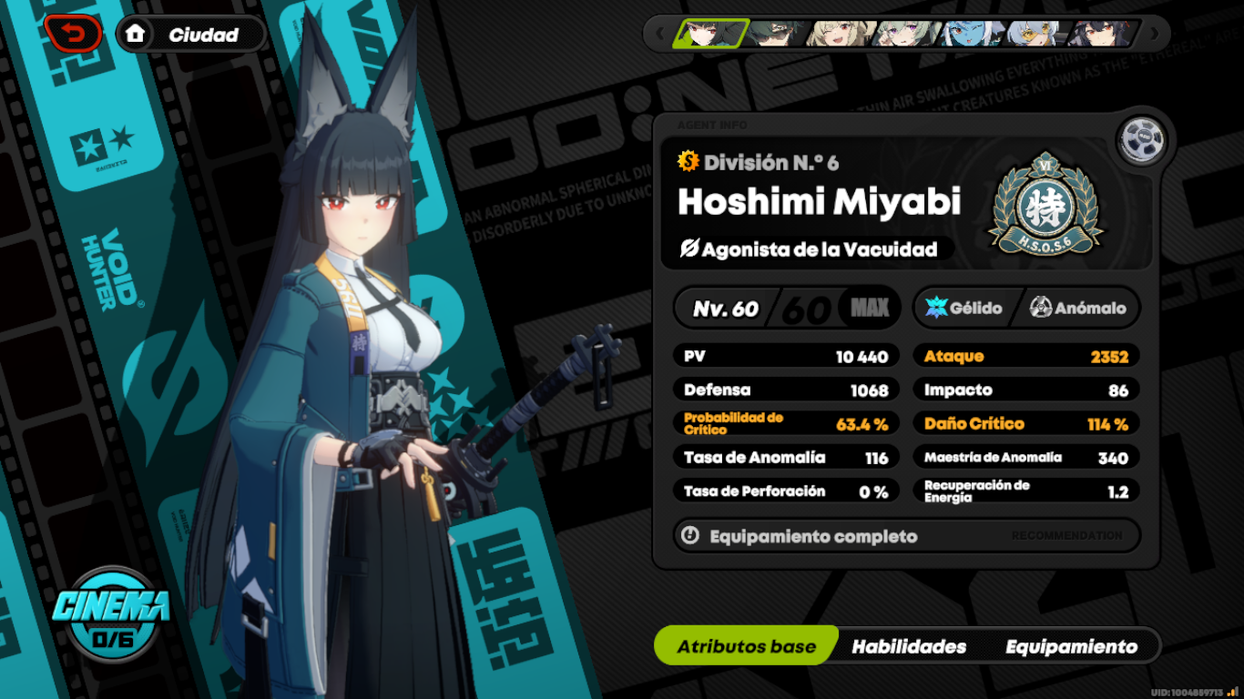 Miyabi estadisticas Zenless Zone Zero | HoYoLAB