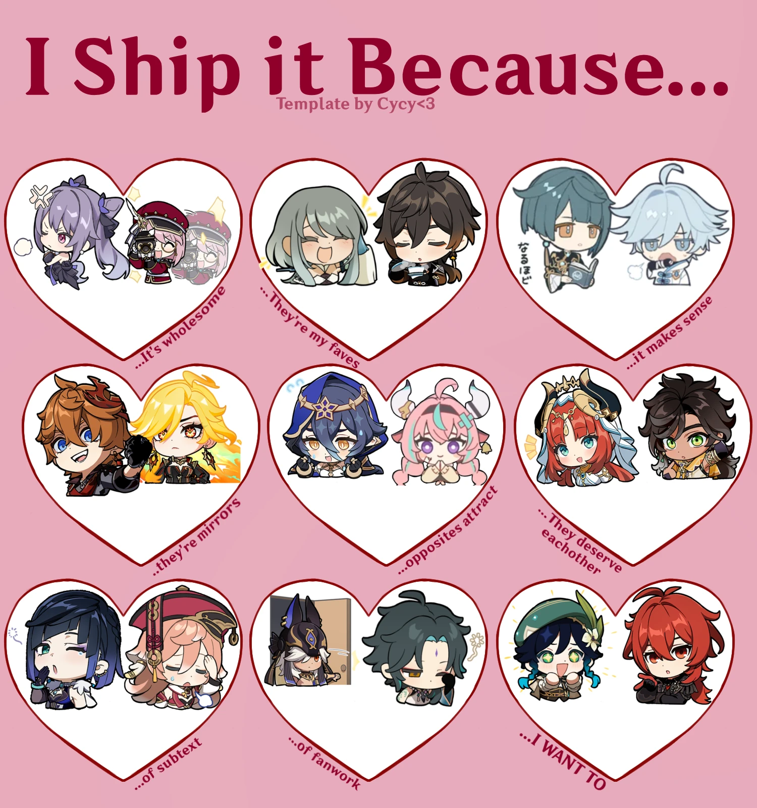 I Ship it Because.../I don't ship it because... Genshin Impact | HoYoLAB