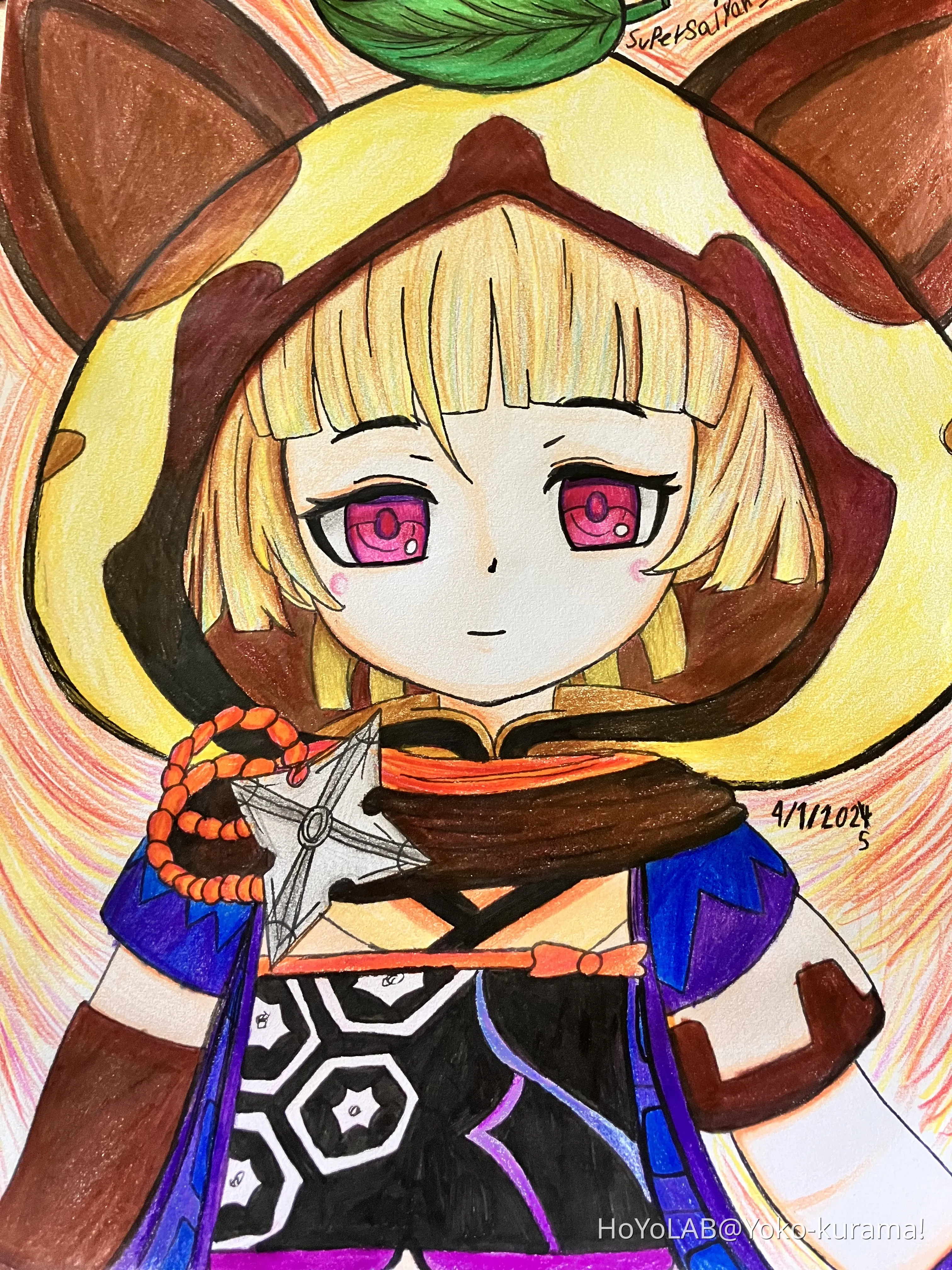 Sayu art finished for GraceSea!!(bonus: mustache sayu 4th pic) Genshin ...