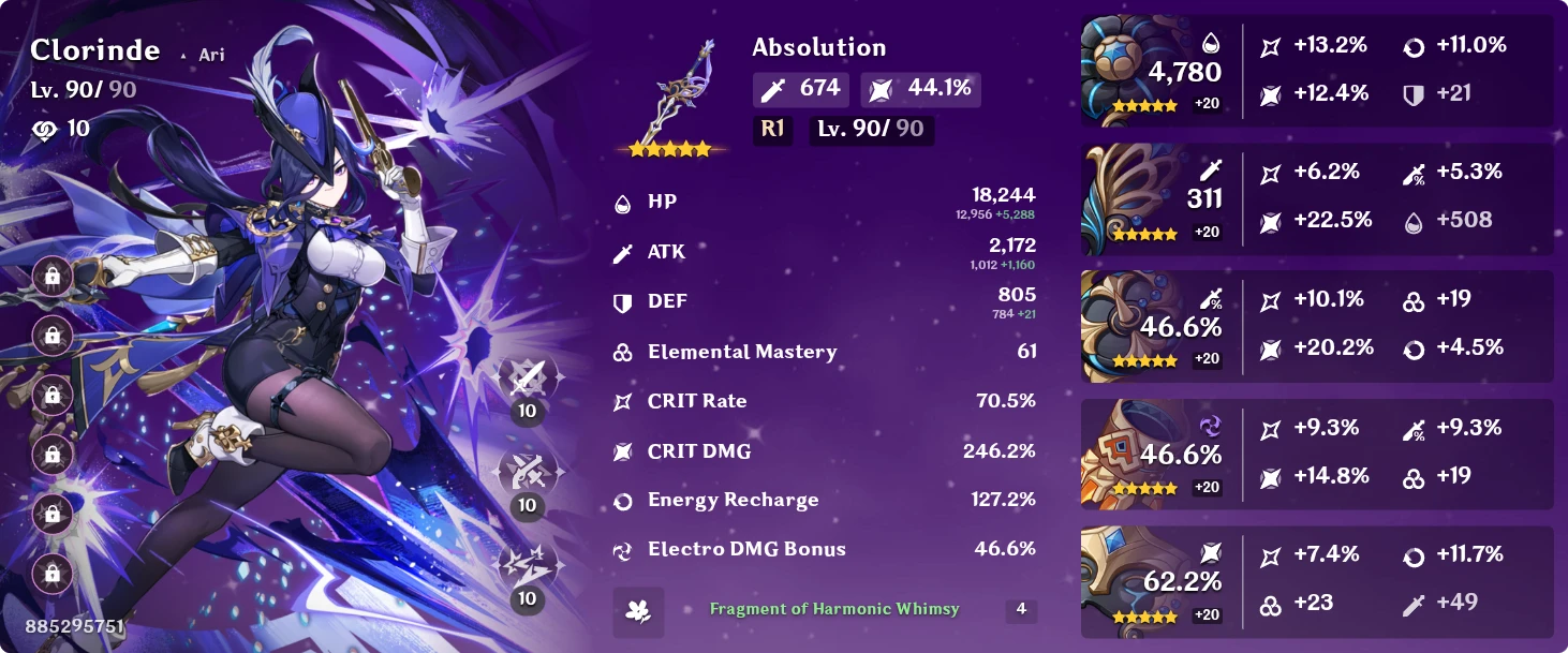 Clorinde( build after six month of farming) Genshin Impact | HoYoLAB