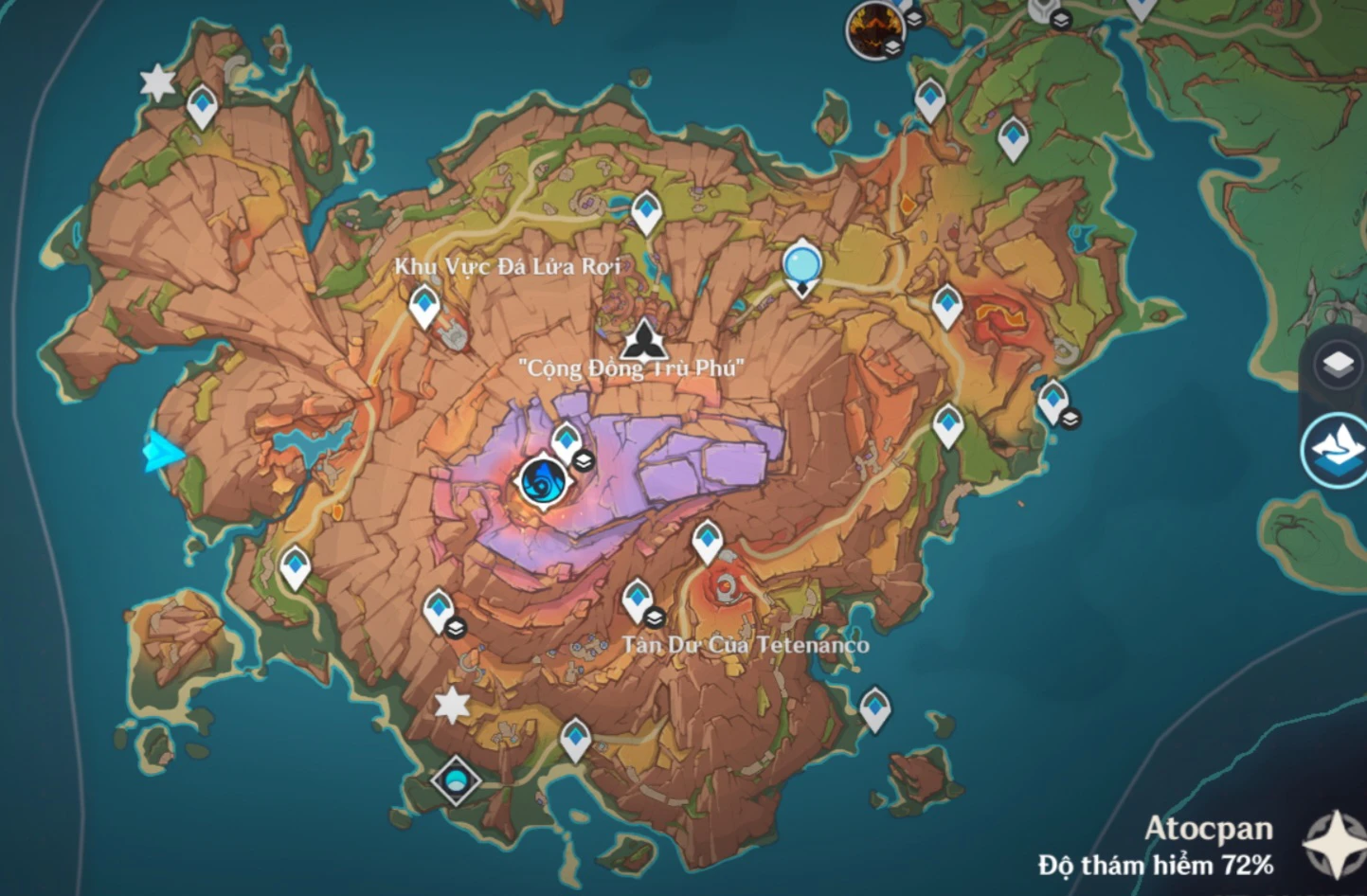 Cho những ng ko bít 2 cái đền địa linh natlan ở đây thì t có đánh dấu ...