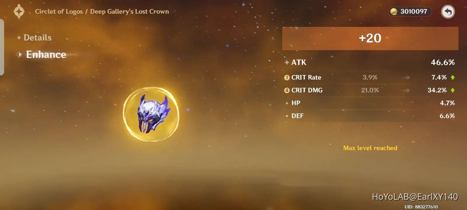 49 CV ATK Circlet - Finale of the Deep Galleries Genshin Impact | HoYoLAB